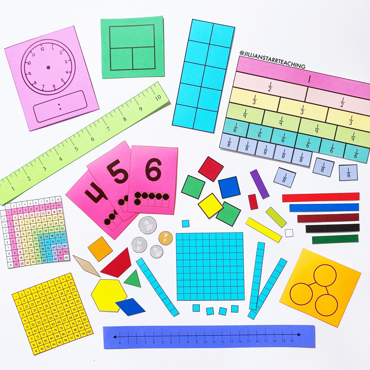 Printable Math Manipulatives - Teaching with Jillian Starr