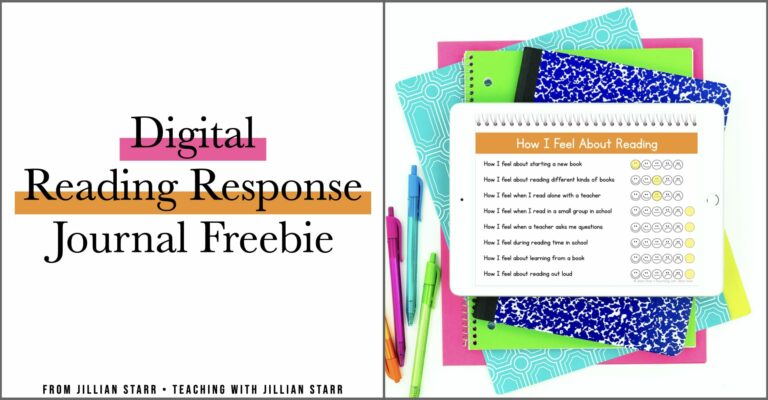 Digital Reading Response Journal Freebie - Teaching with Jillian Starr