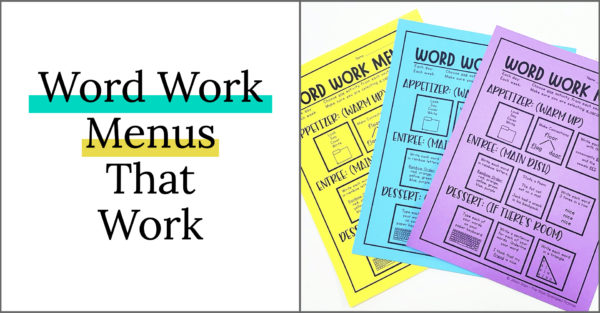 Word Work Menus That Work- Strategic Spelling Activities - Teaching ...