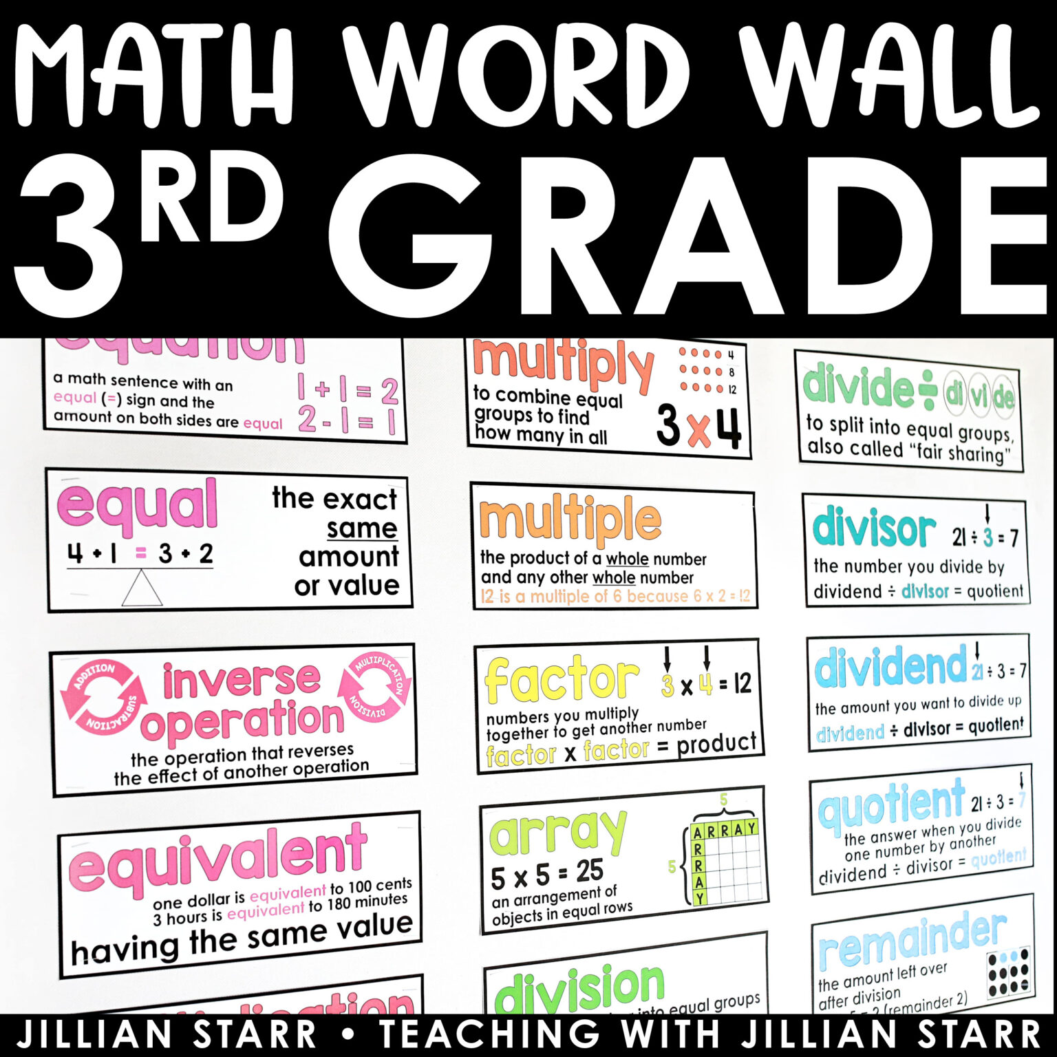 Math Word Walls: How to Teach Math Vocabulary - Teaching with Jillian Starr